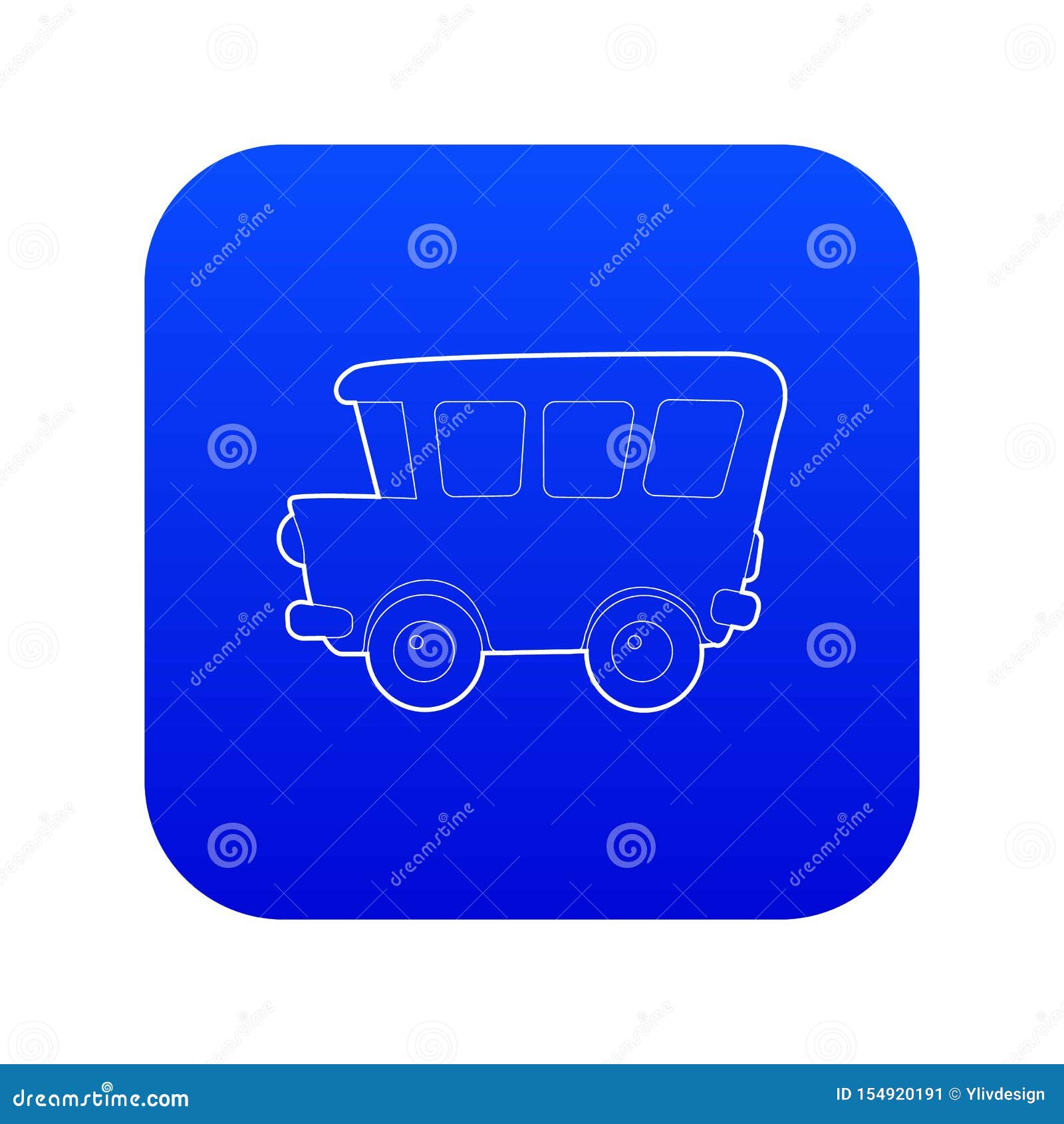 School Bus Icon Blue Vector Stock Vector - Illustration of isometric ...