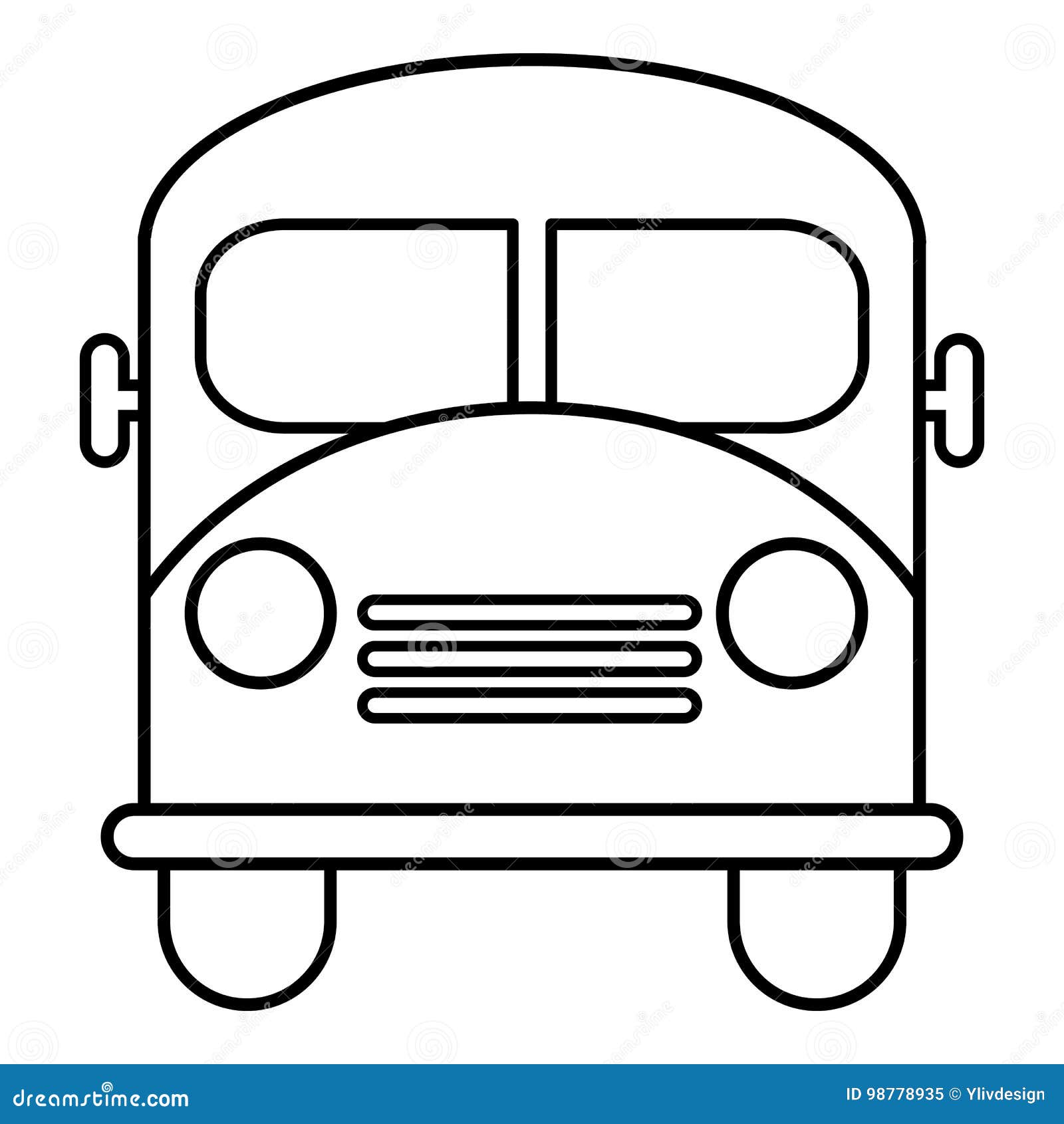 School Bus Icon, Outline Line Style Stock Vector - Illustration of ...