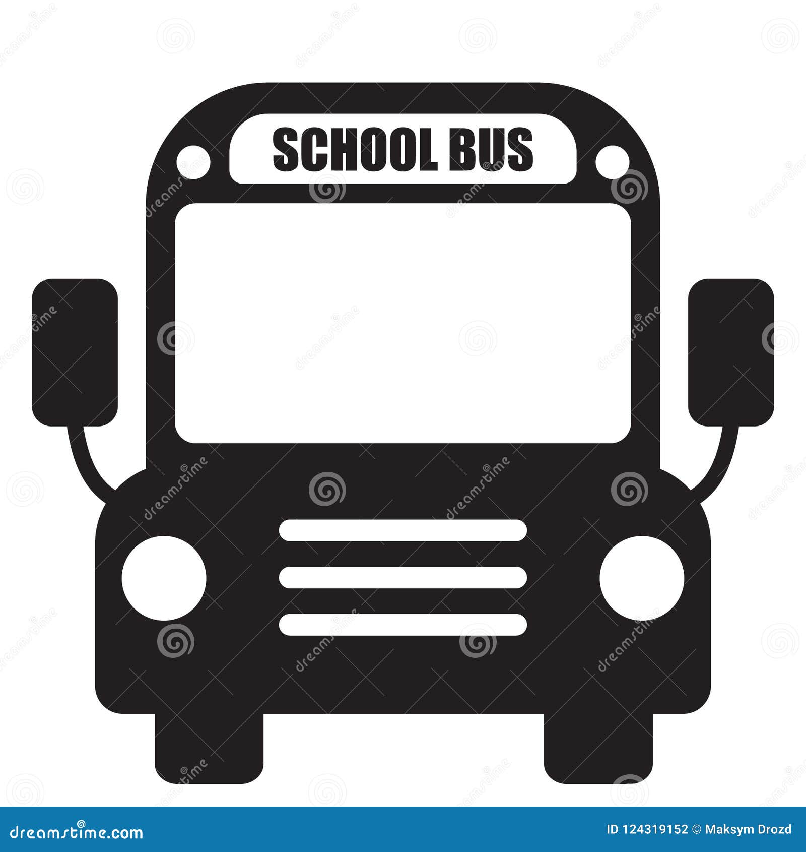 School bus icon stock illustration. Illustration of cartoon - 124319152