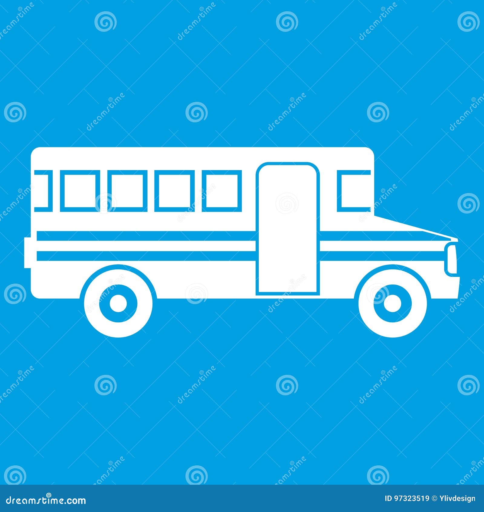 School bus icon white stock vector. Illustration of road - 97323519