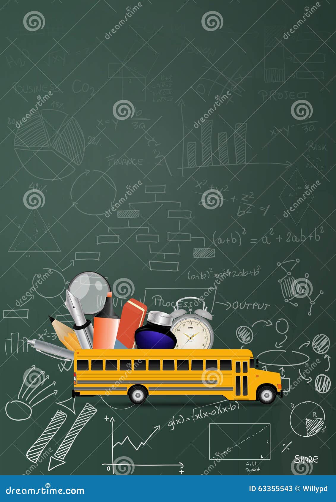 School bus stock illustration. Illustration of area, math - 63355543