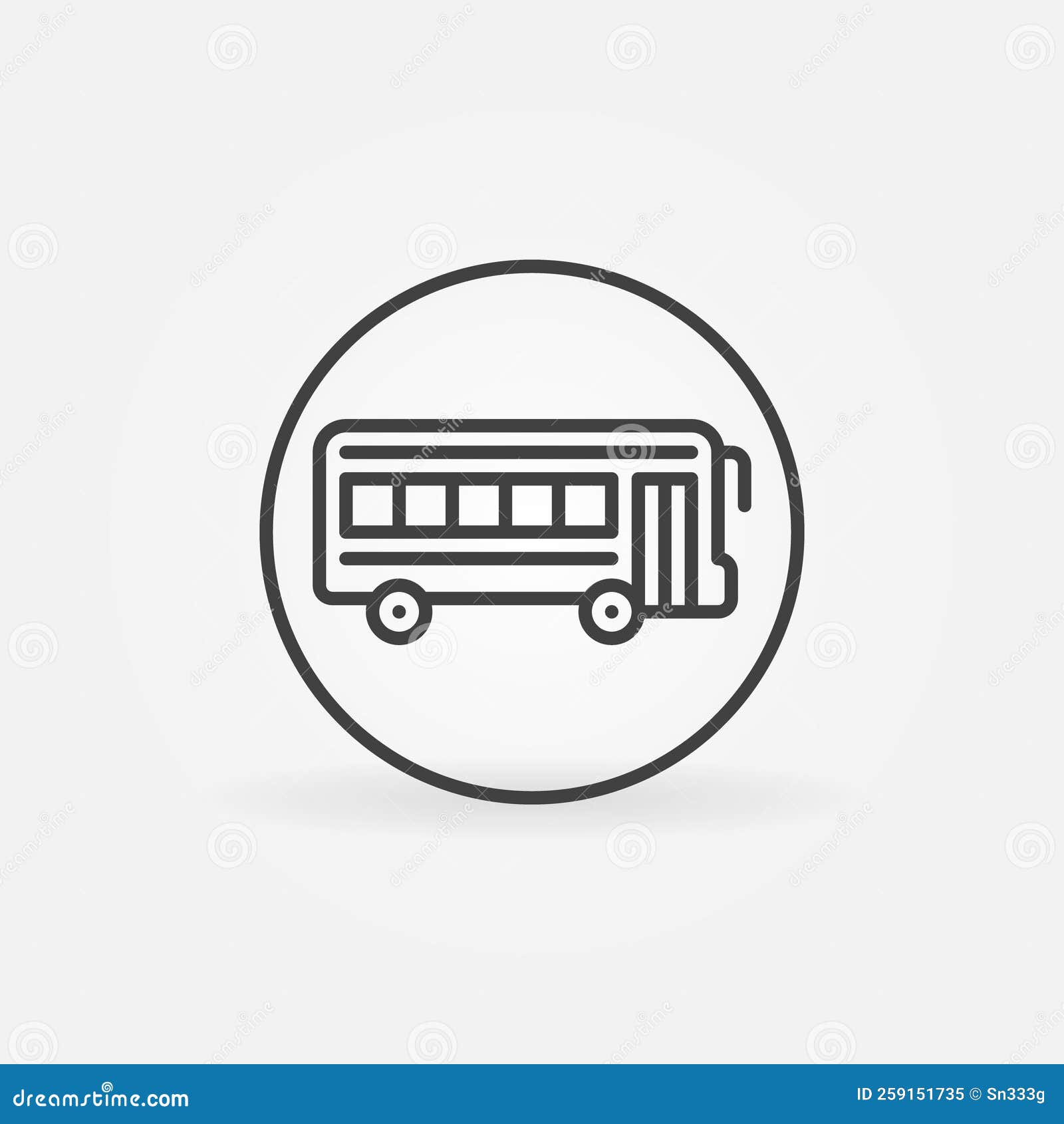 School Bus Inside Circle Vector Concept Line Icon. Side View Stock ...