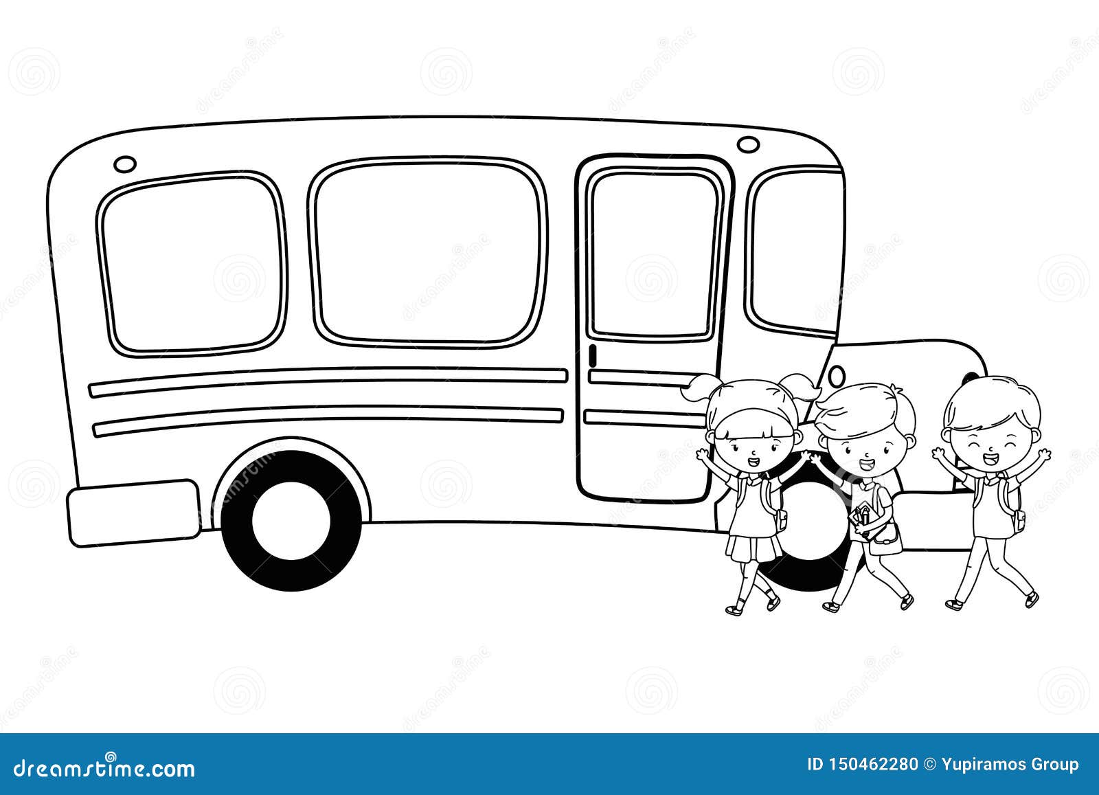 School bus and kids design stock vector. Illustration of expression ...