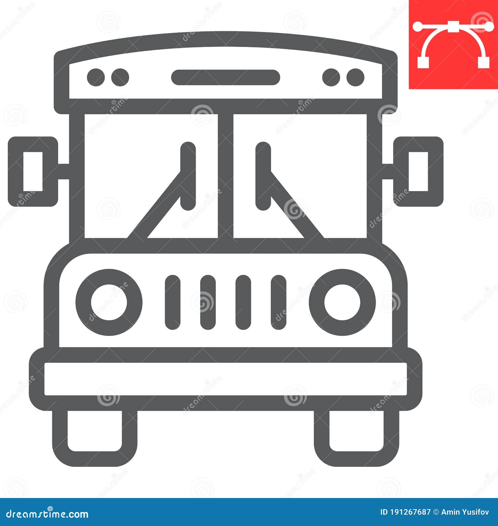 School Bus Line Icon, School and Education, Bus Sign Vector Graphics ...