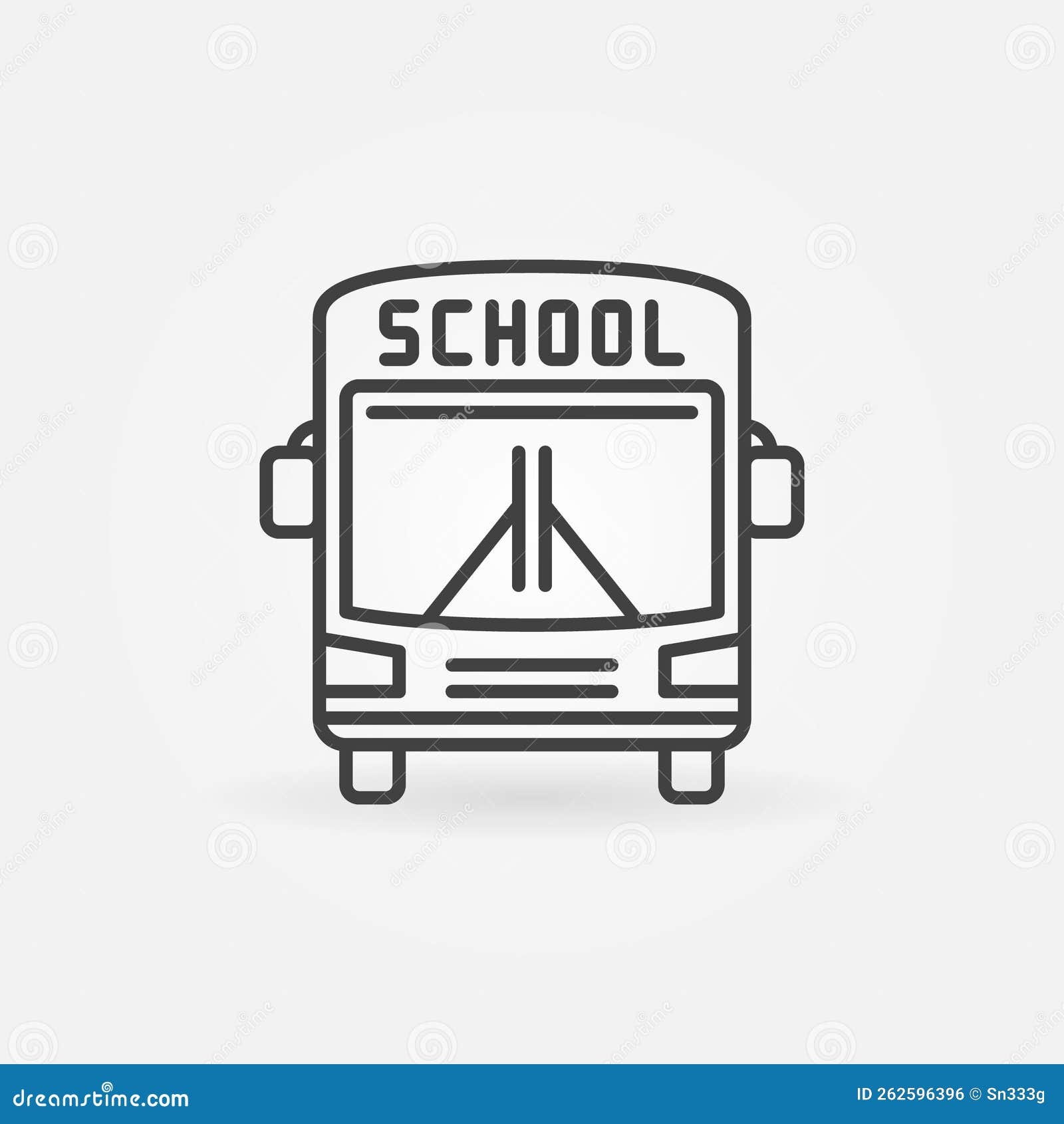 School Bus Linear Vector Concept Icon. Schoolbus Symbol Stock Vector ...