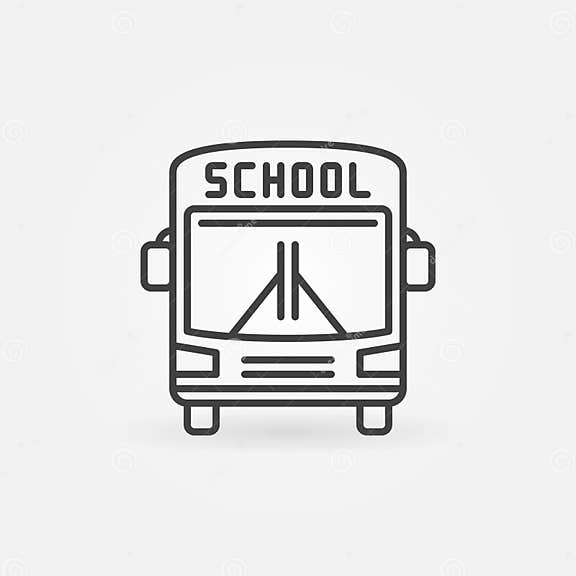 School Bus Linear Vector Concept Icon. Schoolbus Symbol Stock Vector ...