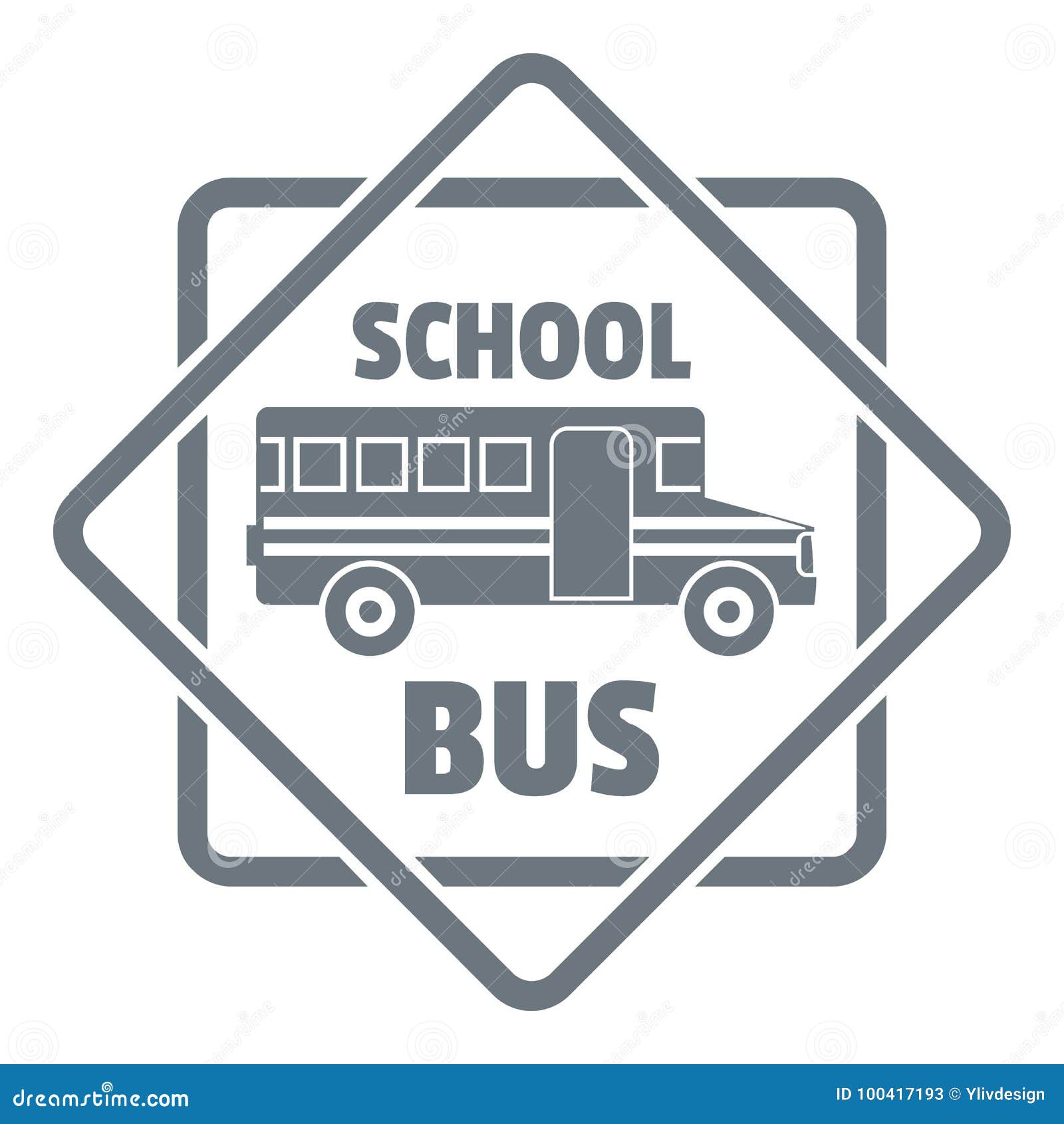 School Bus Logo, Simple Gray Style Stock Vector - Illustration of auto ...