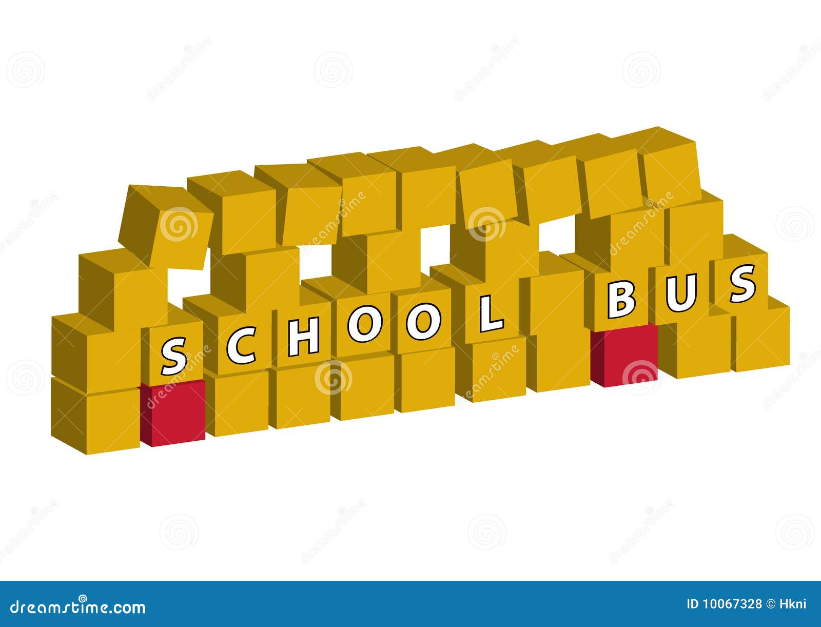 School bus made of blocks stock vector. Illustration of colored - 10067328