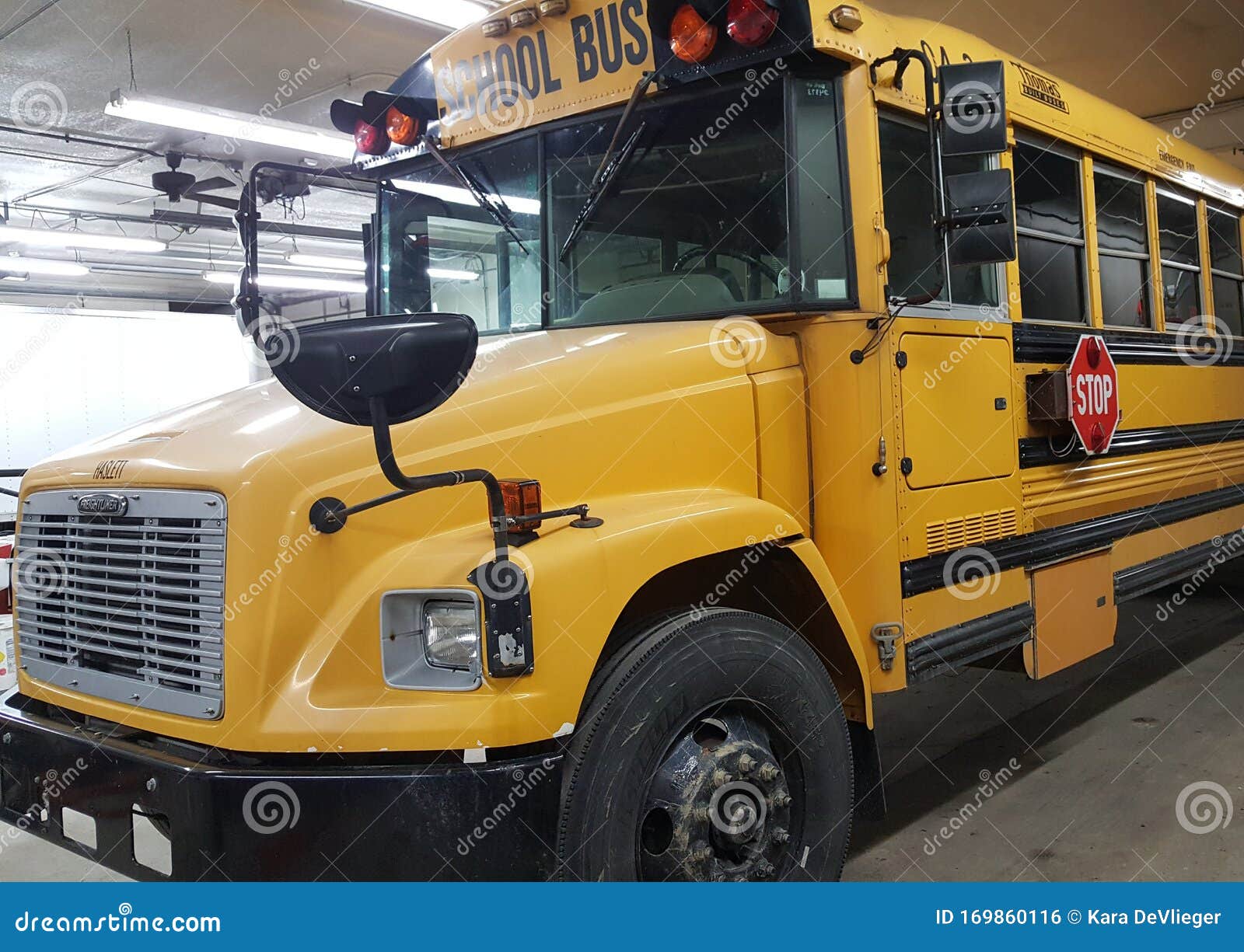 School Bus in Maintenance Garage Editorial Photo - Image of repair ...