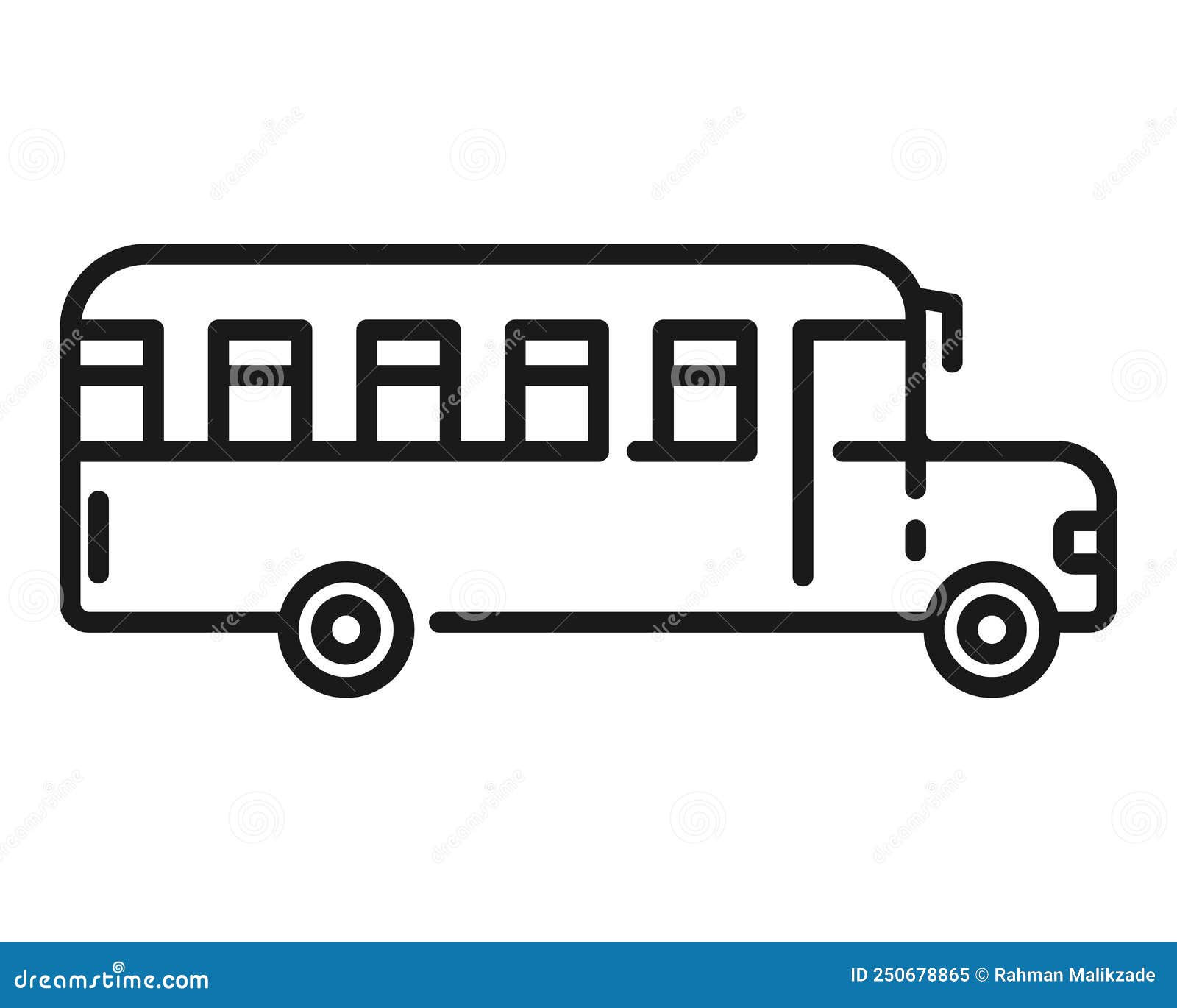School Bus Outline Icon. Side Bus View Illustration Vector Stock Vector ...