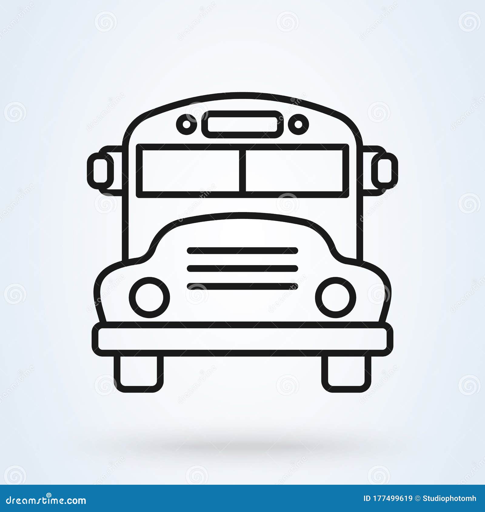 School Bus Outline Icon. Vector Thin Line Illustration. School Bus Or ...