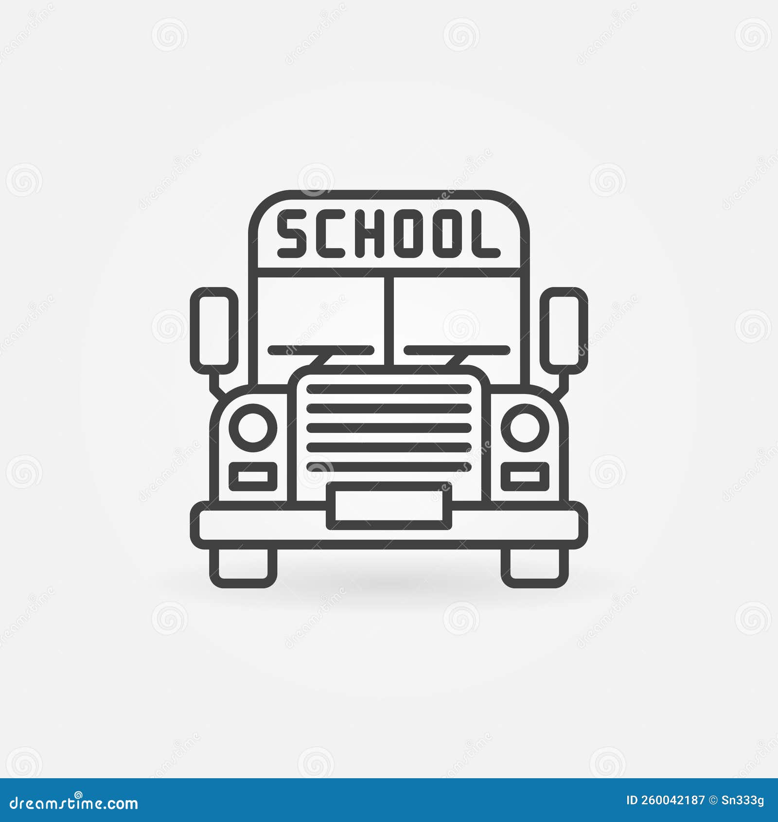School Bus Outline Vector Concept Icon or Sign Stock Illustration ...