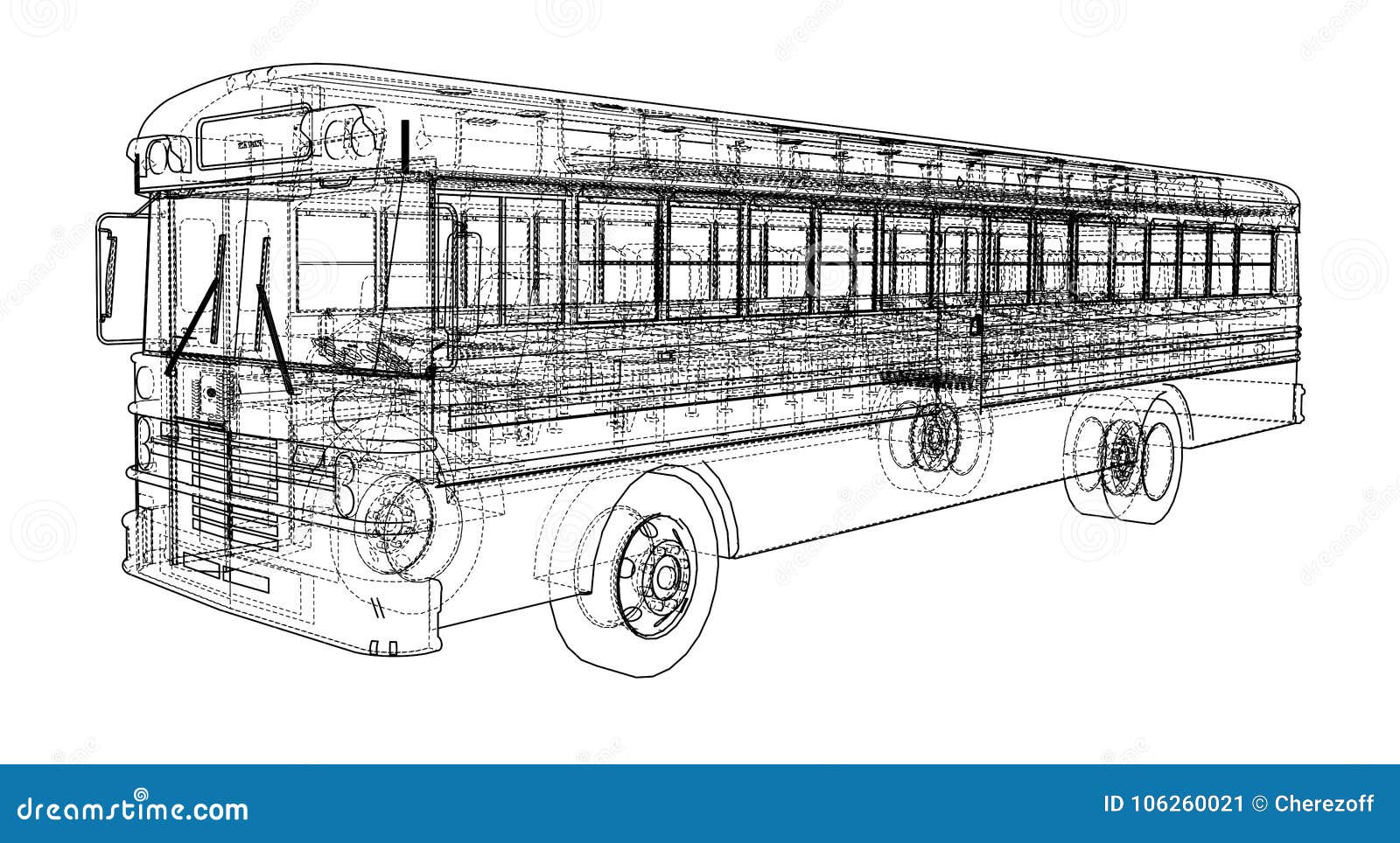School bus outline vector stock vector. Illustration of high - 106260021