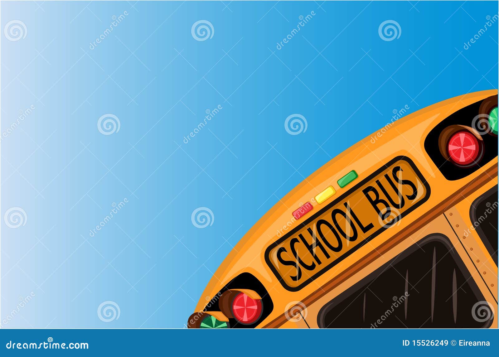 School bus over blue sky stock vector. Illustration of transportation ...