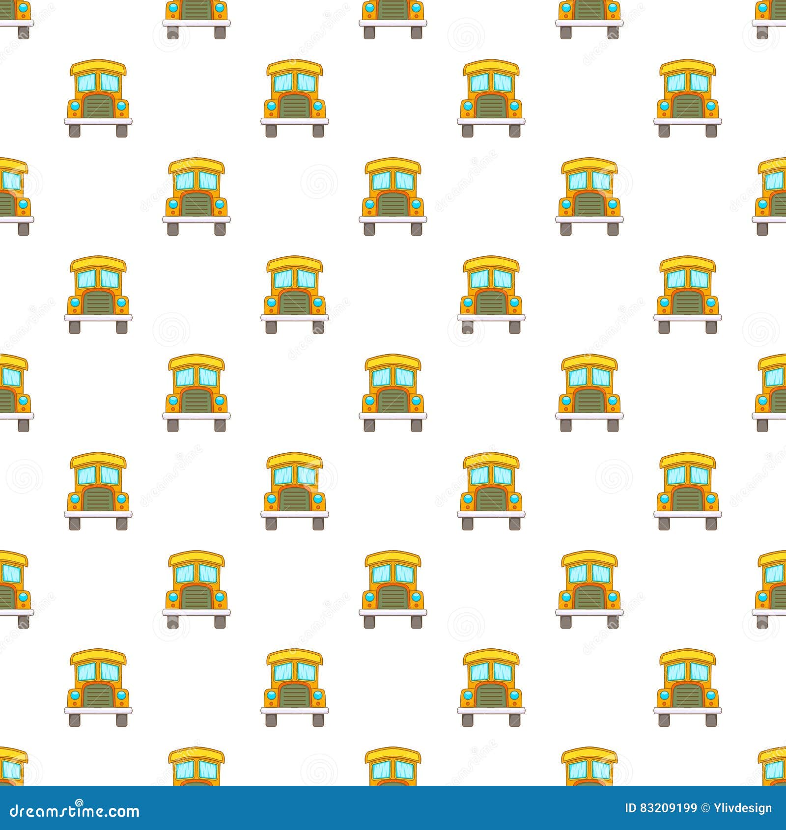 School Bus Pattern, Cartoon Style Stock Vector - Illustration of modern ...