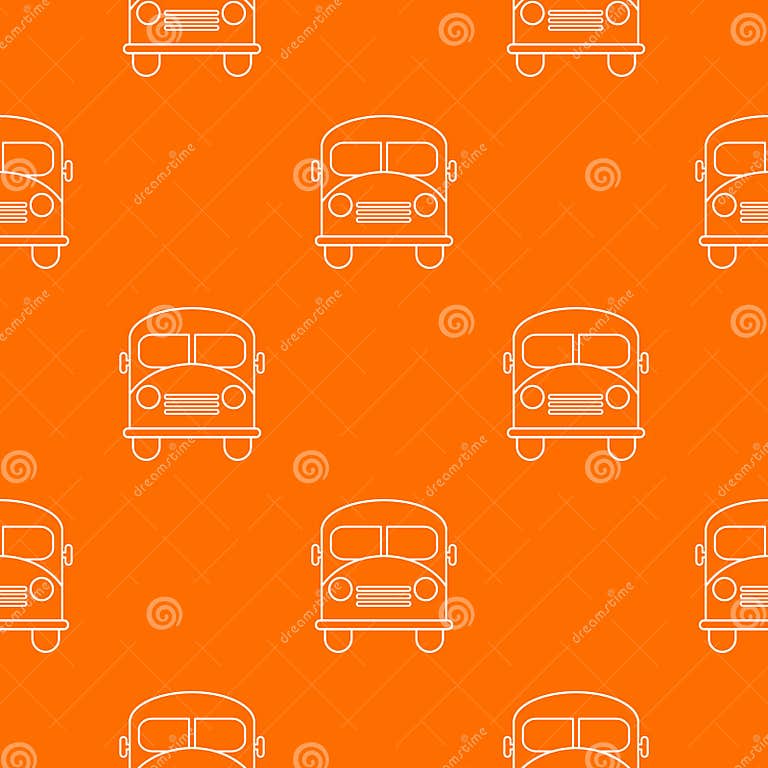 School Bus Pattern Vector Orange Stock Vector - Illustration of ...