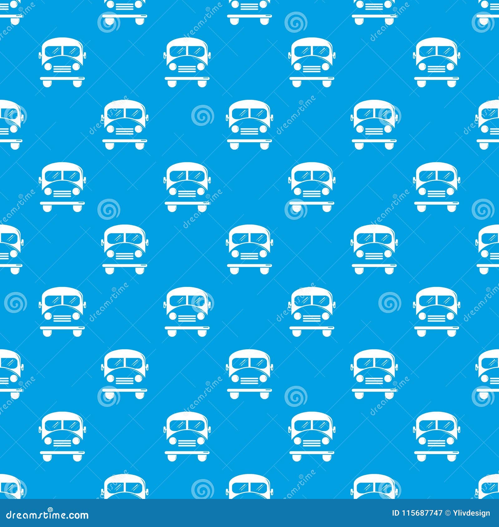 School Bus Pattern Vector Seamless Blue Stock Vector - Illustration of ...