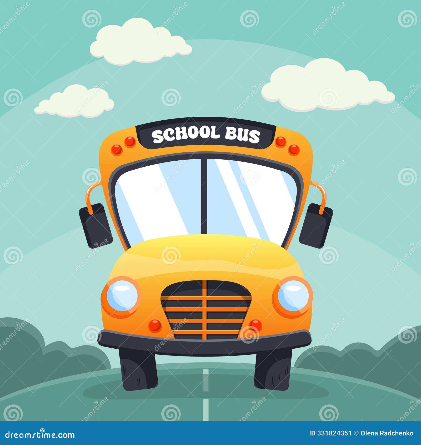 School Bus Poster Design. Back To School Flyer Stock Illustration ...