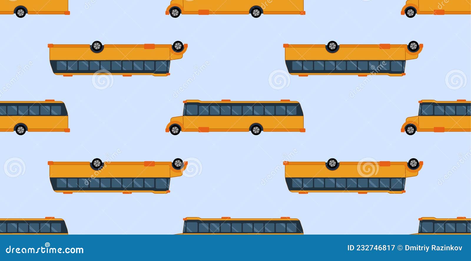 School Bus Seamless Pattern Vector. School Pattern Background. Stock ...
