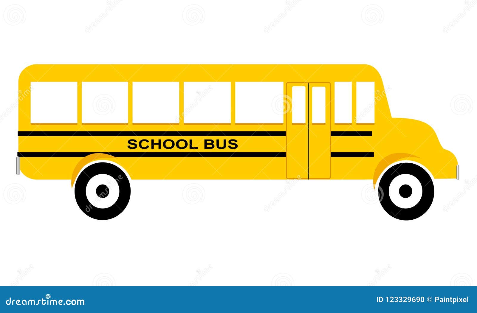 School Bus Side View stock vector. Illustration of education - 123329690