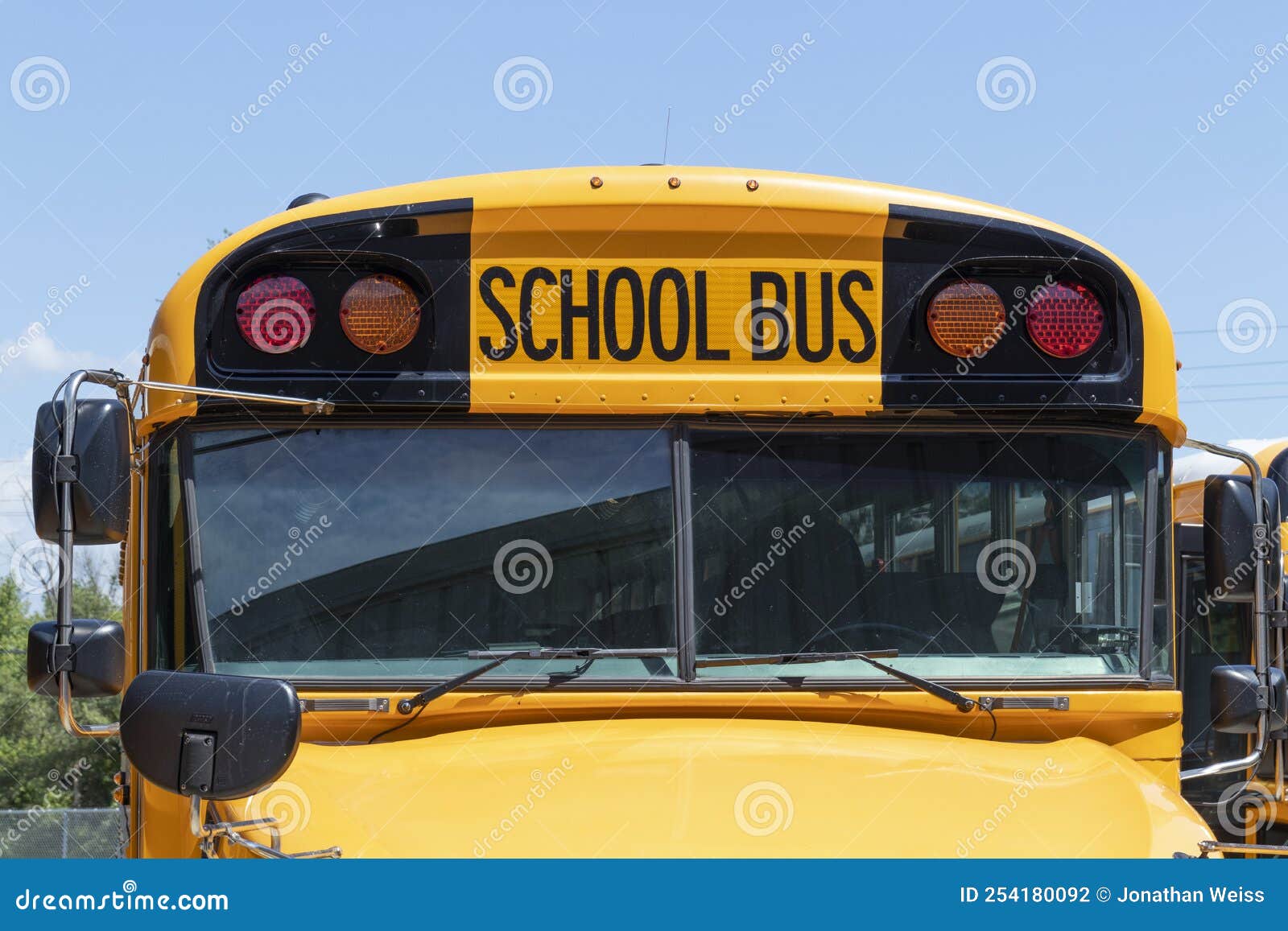 School Bus Staging Area Waiting for Students. School Buses are an ...