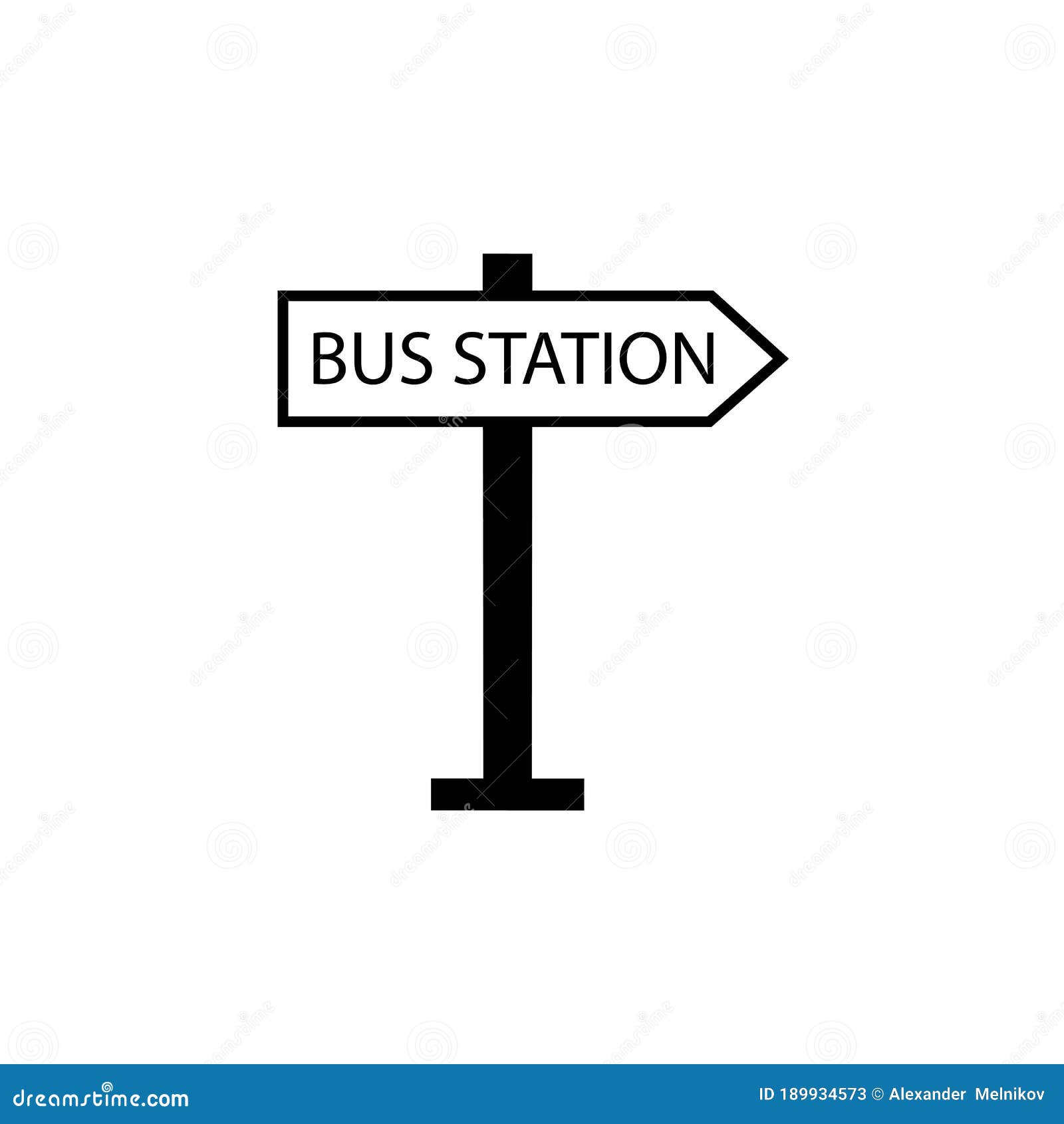 School Bus Station Black Sign Icon. Vector Illustration Eps 10 Stock ...
