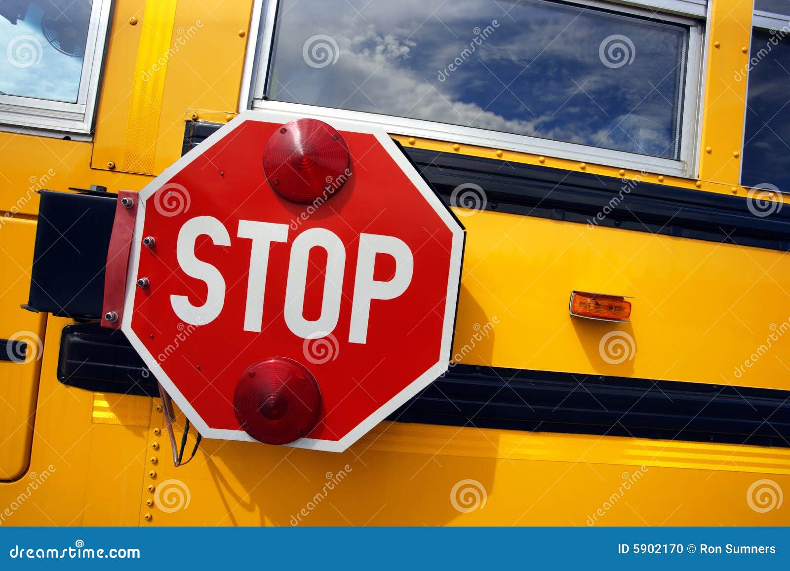 School bus stop stock photo. Image of reflection, lights - 5902170