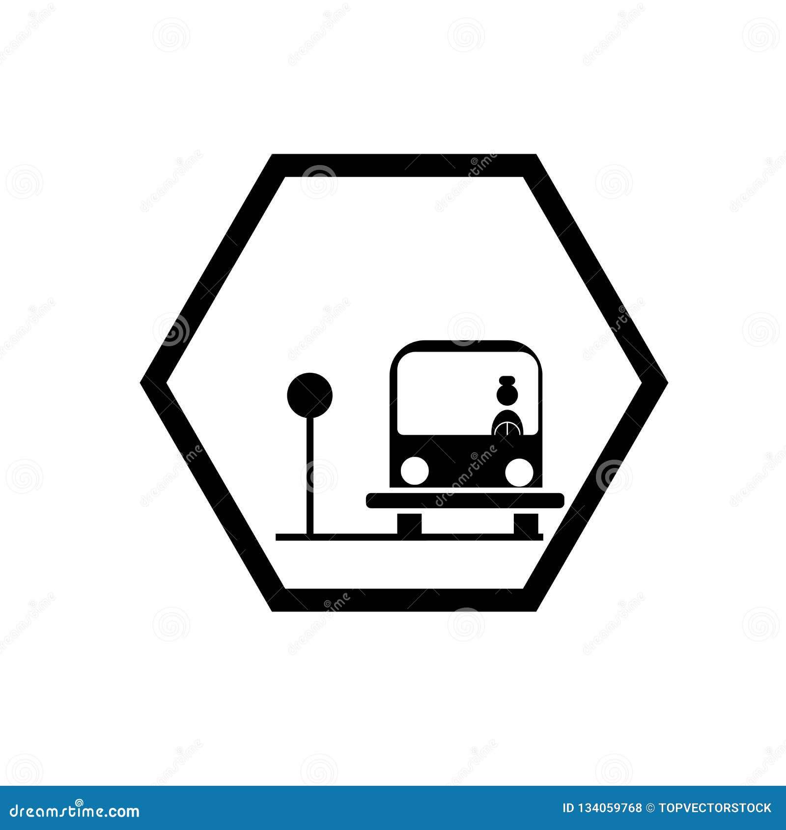 School Bus Stop Icon Vector Isolated On White Background, School Bus ...