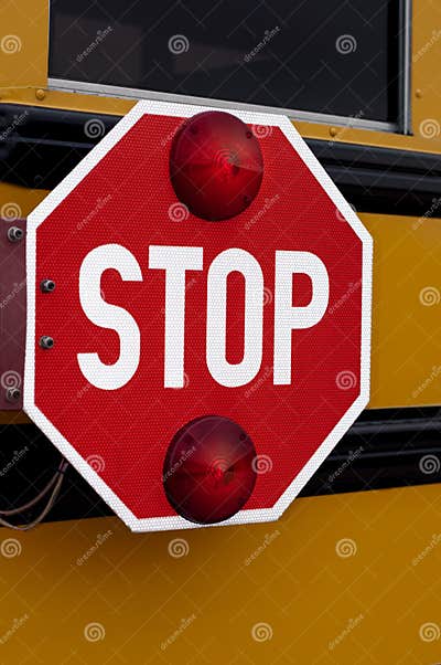 School Bus Stop Sign stock image. Image of stop, back - 10895831