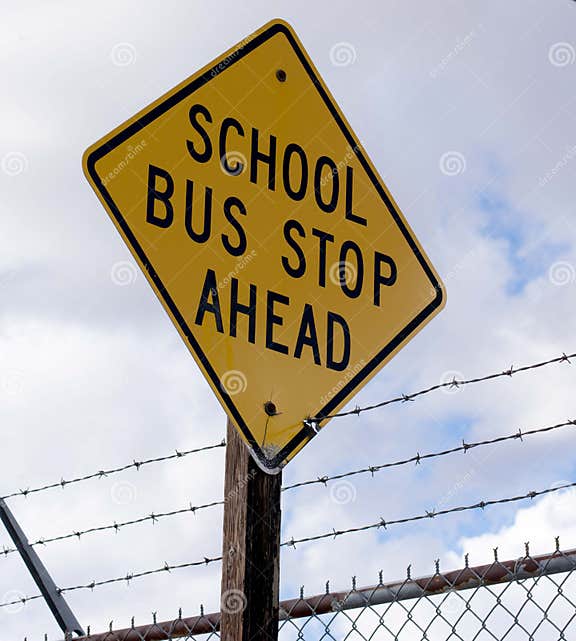 School Bus Stop Sign stock image. Image of country, contrast - 94933659
