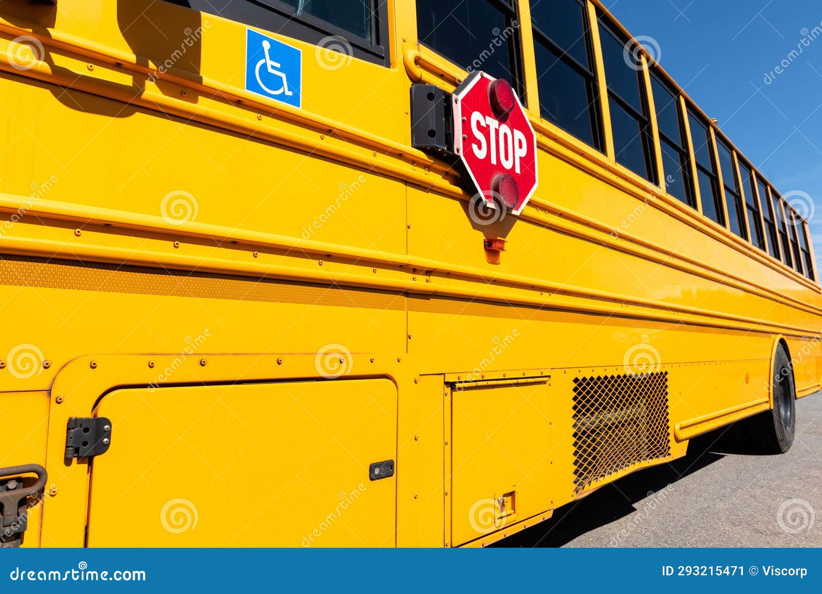 School Bus Stop Sign stock image. Image of fall, windows - 293215471
