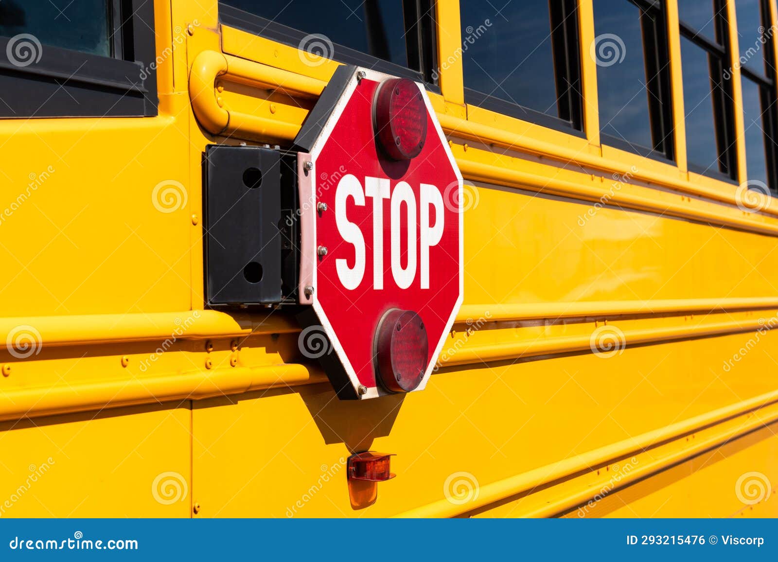 School Bus Stop Sign stock photo. Image of school, transportation ...