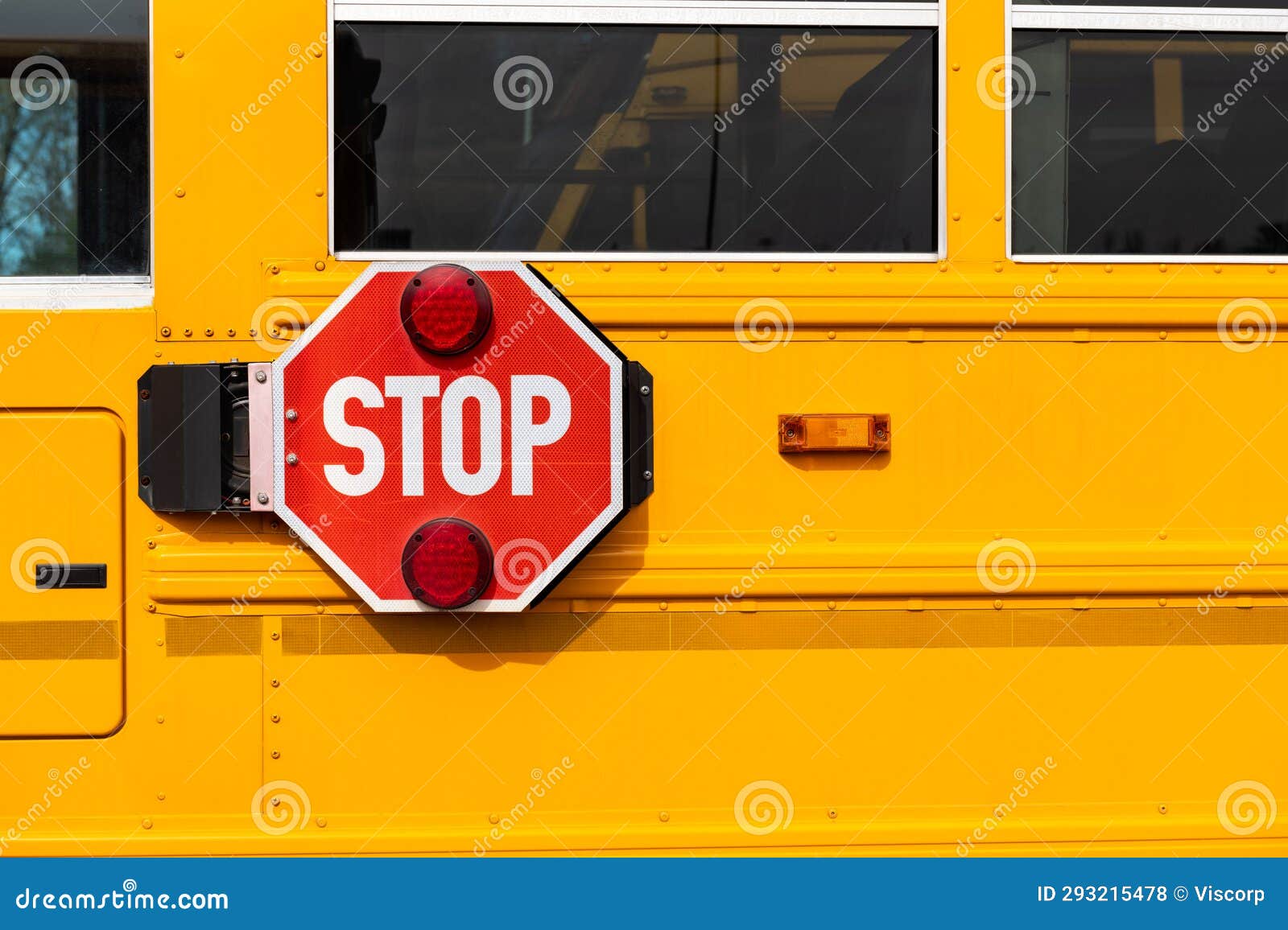 School Bus Stop Sign stock photo. Image of safety, community - 293215478