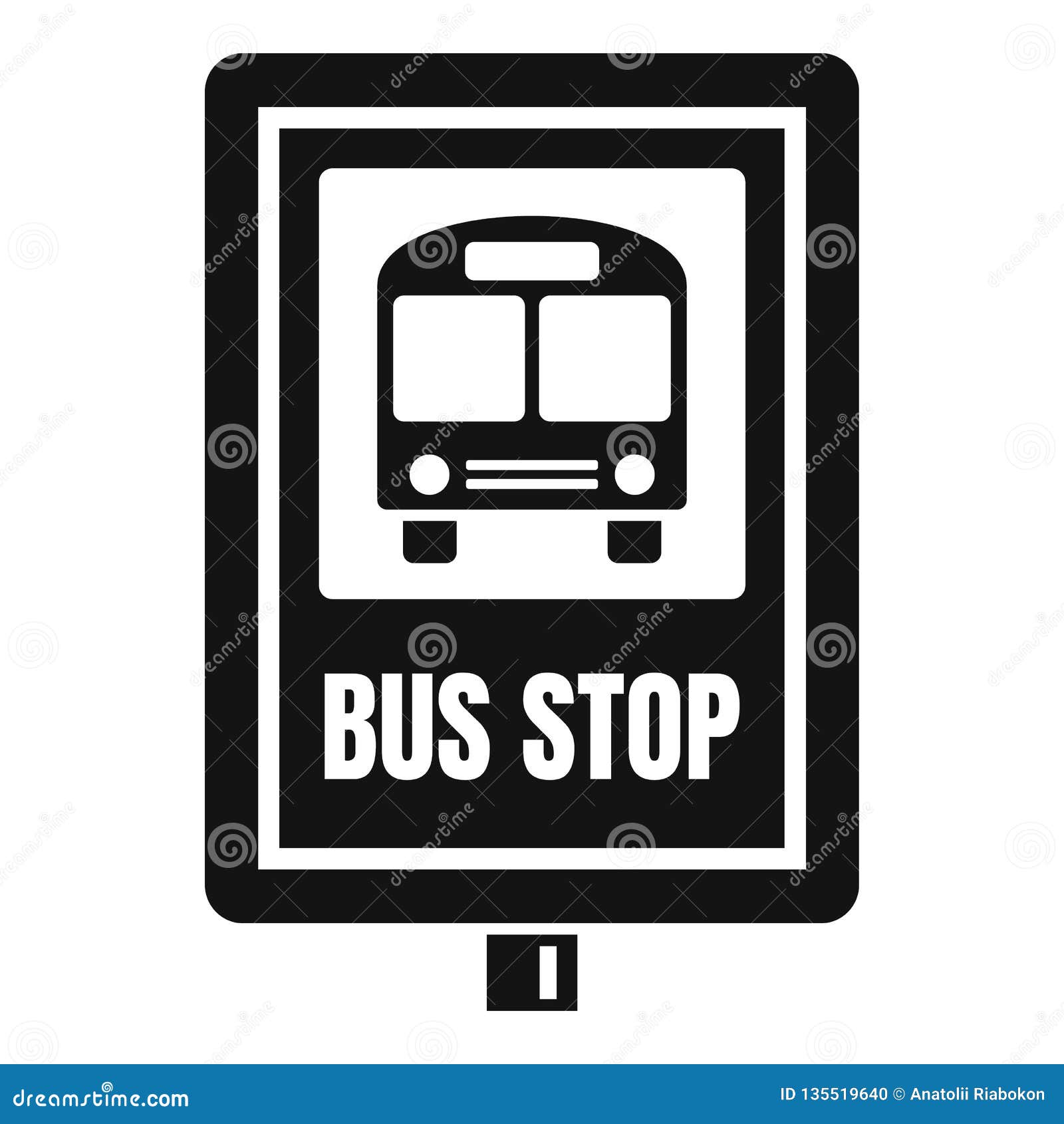 School Bus Stop Sign Icon, Simple Style Stock Vector - Illustration of ...