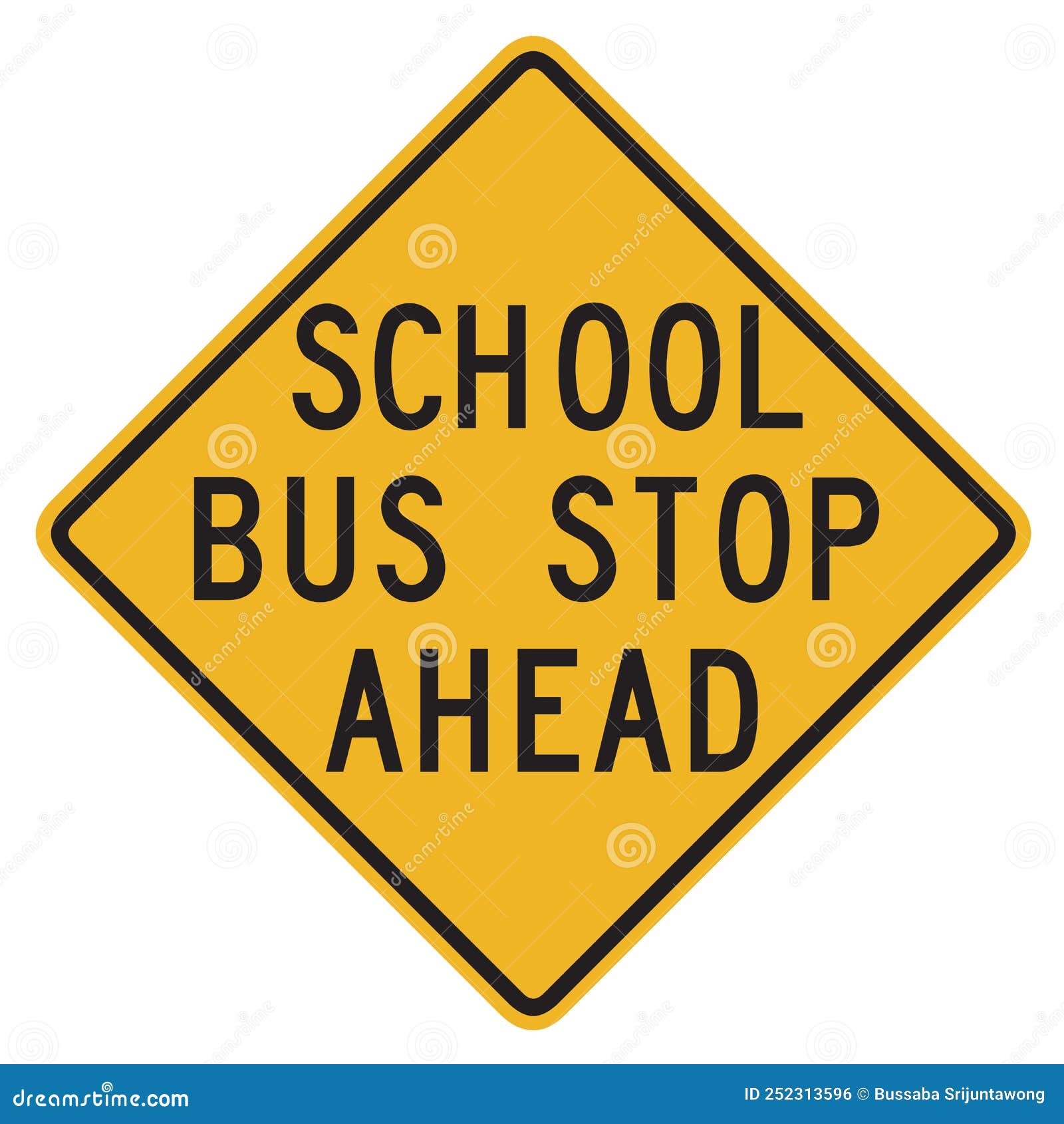 School Bus Stop Sign Isolated on White Background Stock Photo - Image ...