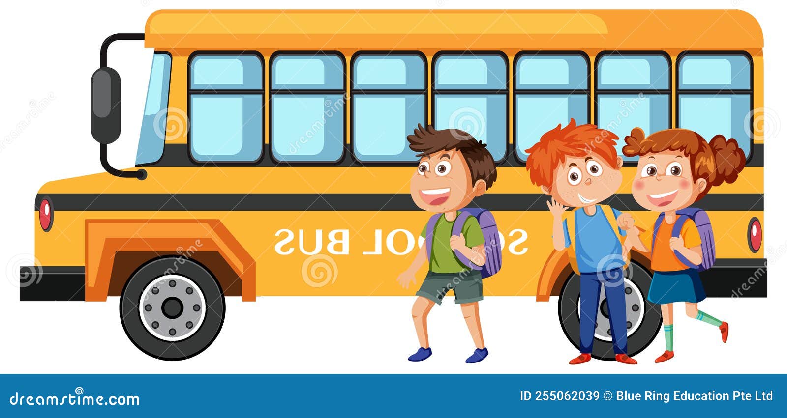 School Bus with Students Cartoon Stock Vector - Illustration of ...