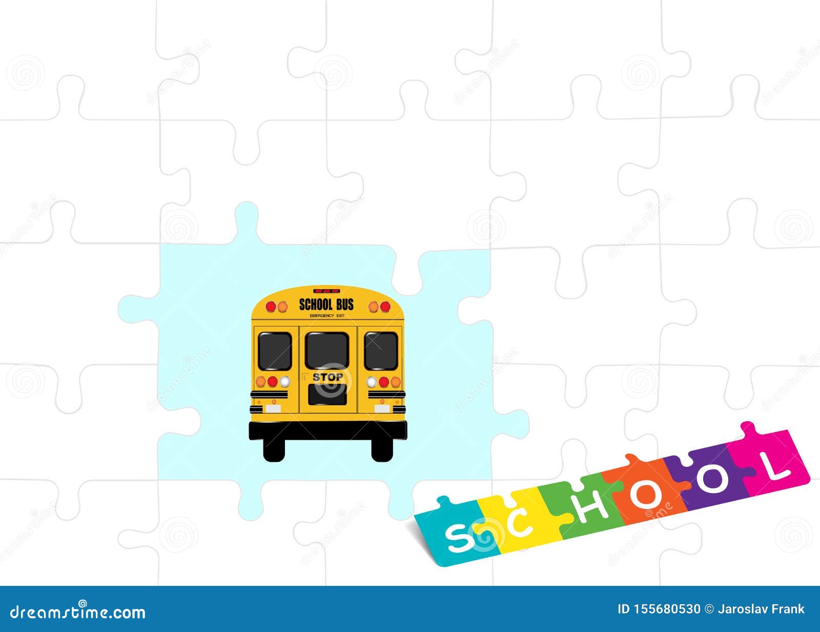 School Bus Template Vector of Puzzle Pieces Stock Vector - Illustration ...