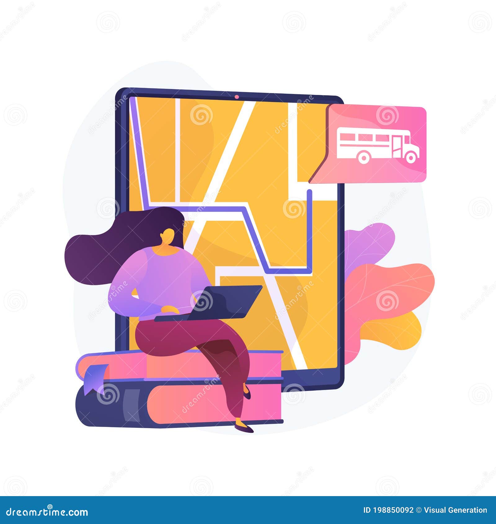 School Bus Tracking System Abstract Concept Vector Illustration. Stock ...