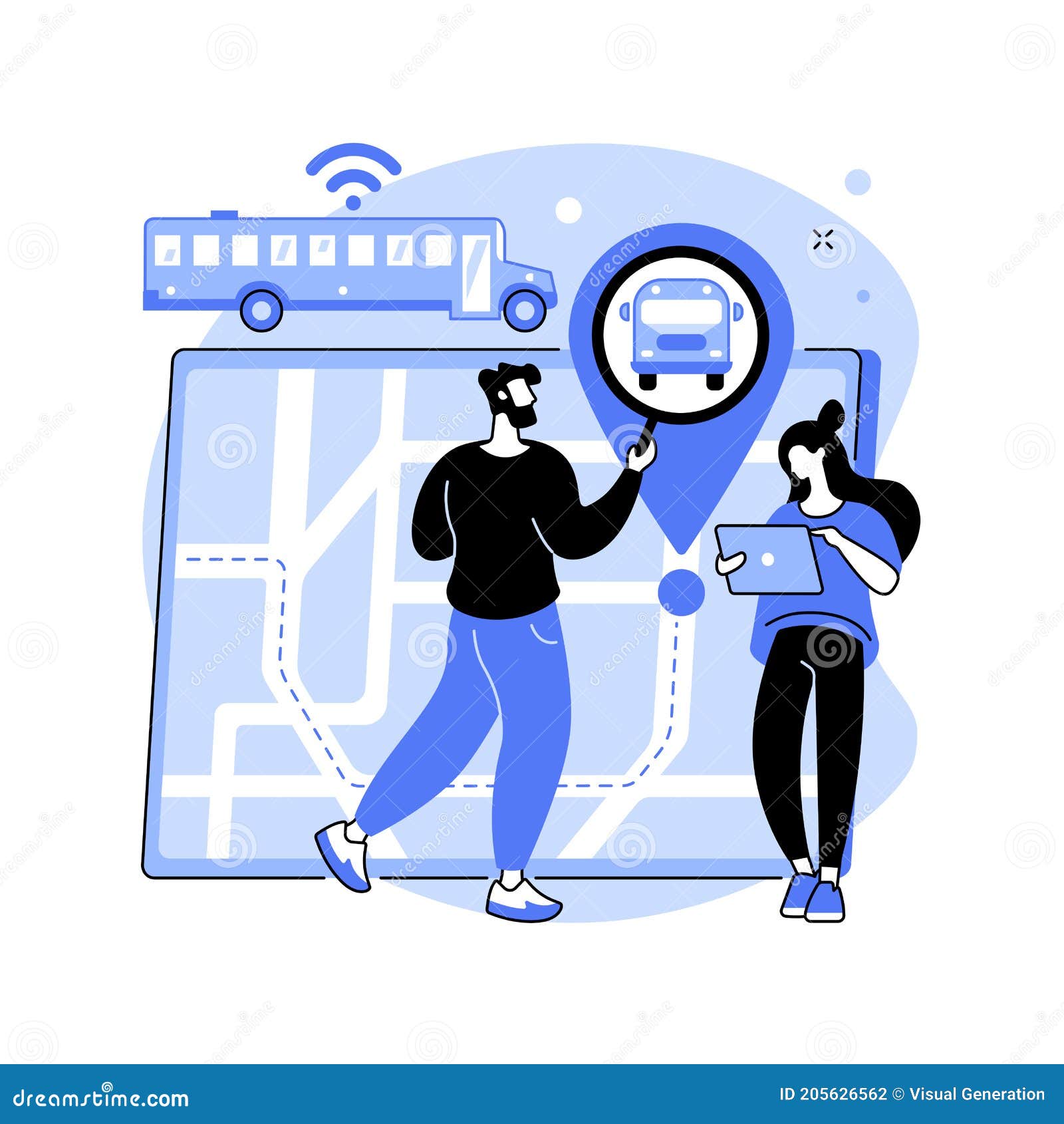 School Bus Tracking System Abstract Concept Vector Illustration. Stock ...