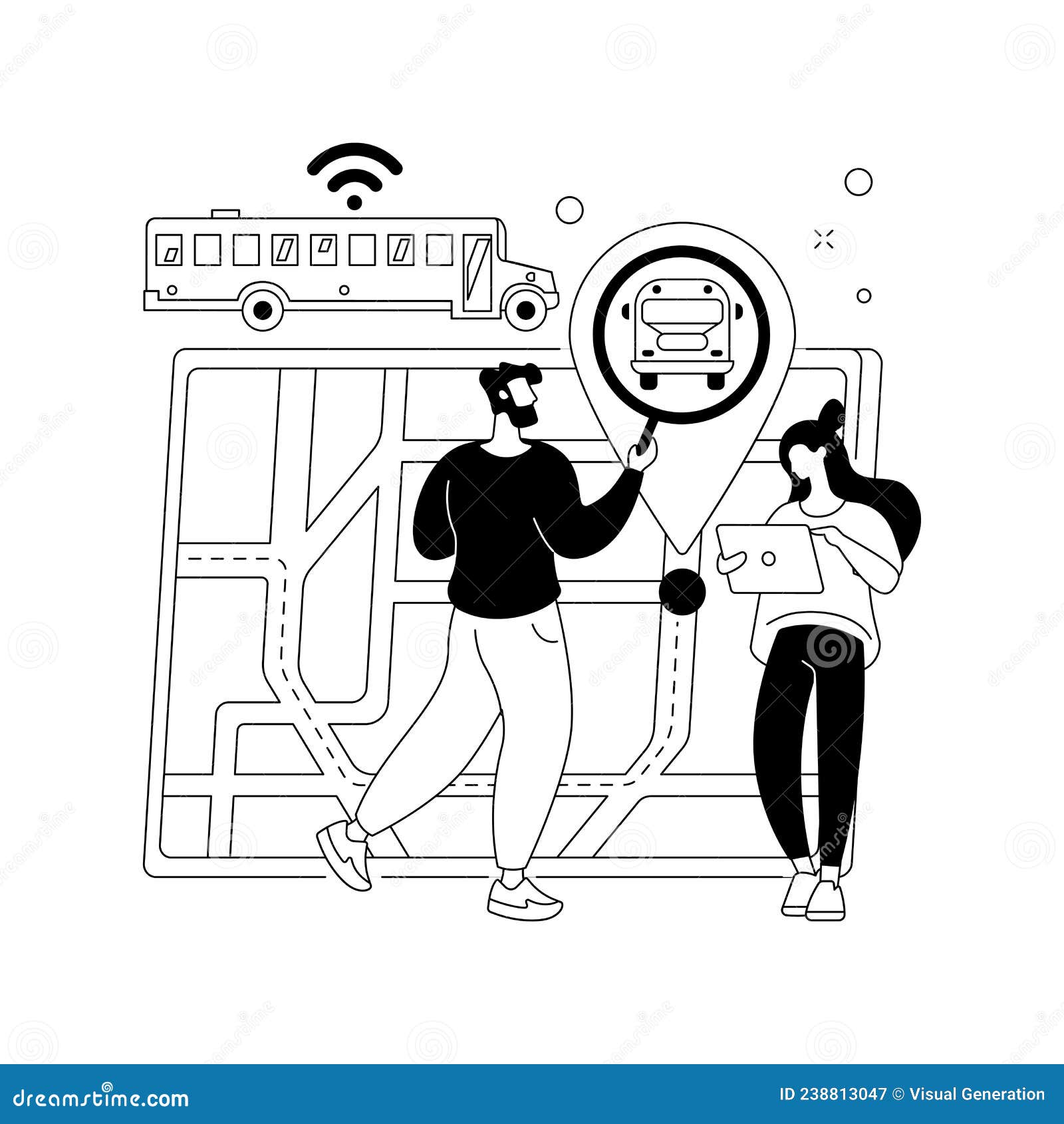 School Bus Tracking System Abstract Concept Vector Illustration. Stock ...