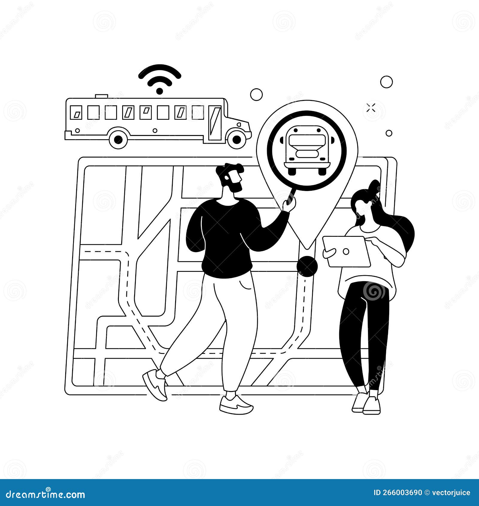 School Bus Tracking System Abstract Concept Vector Illustration Stock ...