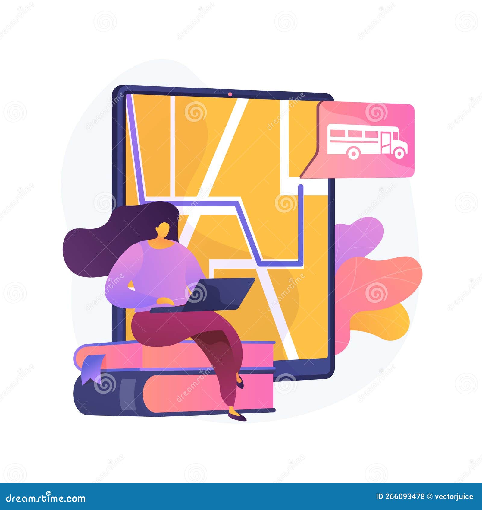 School Bus Tracking System Abstract Concept Vector Illustration Stock ...