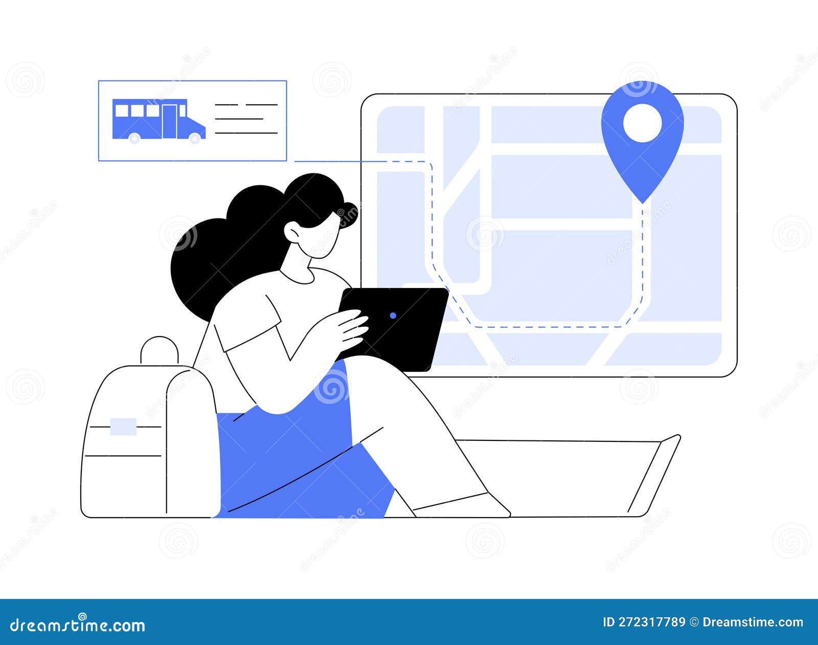 School Bus Tracking System Abstract Concept Vector Illustration. Stock ...