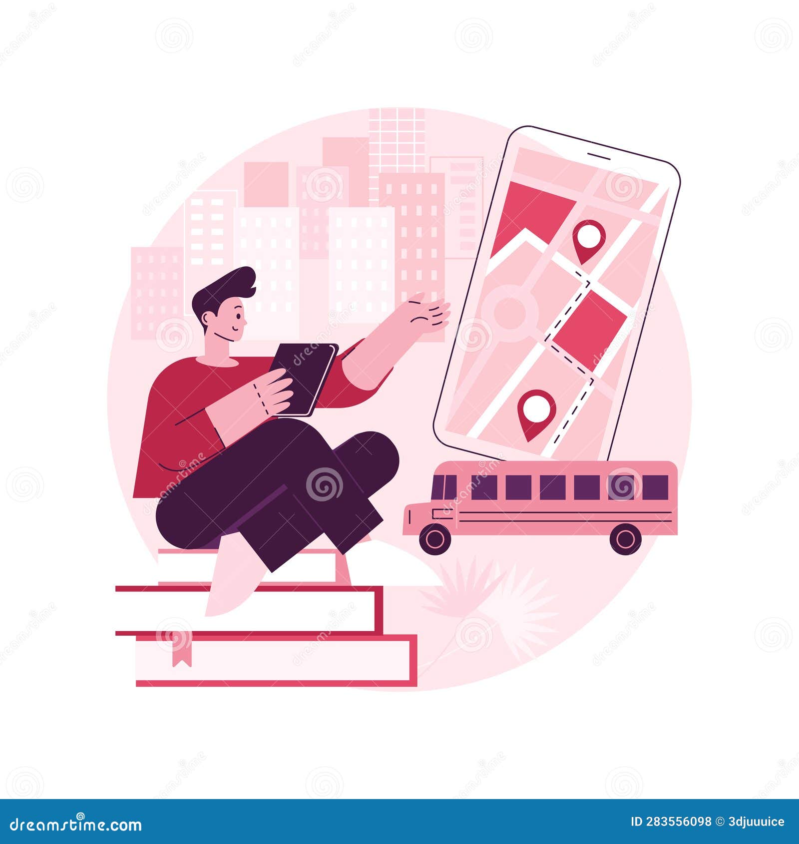 School Bus Tracking System Abstract Concept Vector Illustration. Stock ...