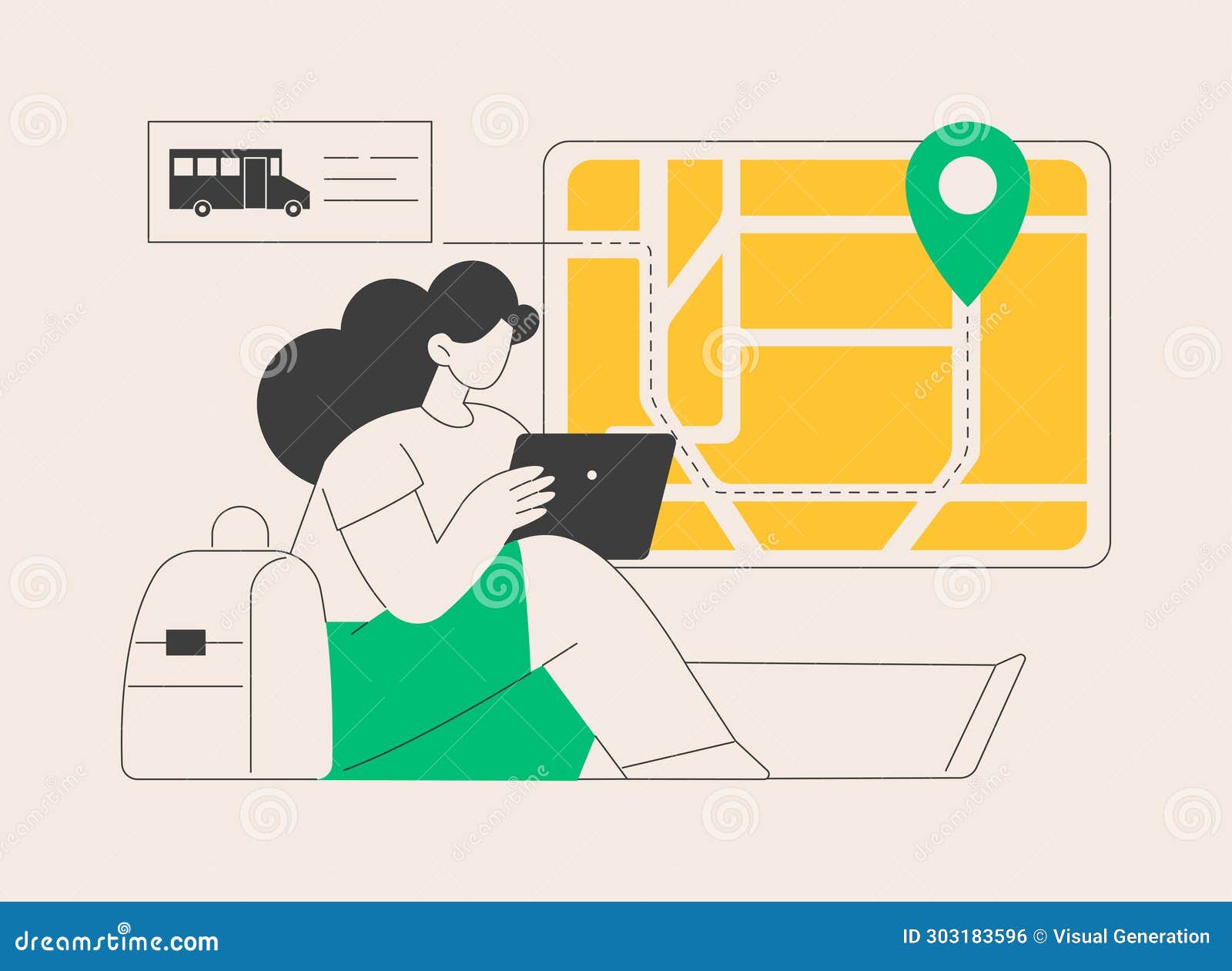 School Bus Tracking System Abstract Concept Vector Illustration. Stock ...