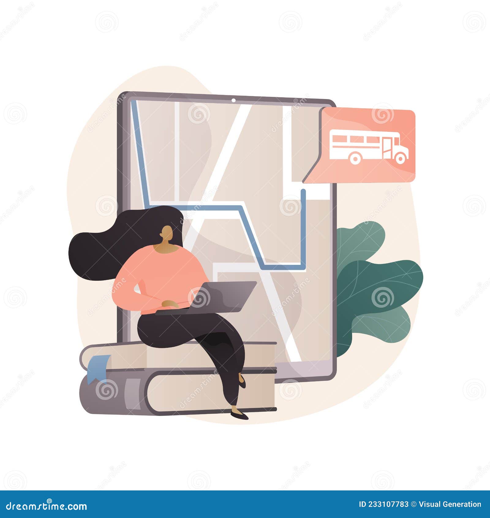 School Bus Tracking System Abstract Concept Vector Illustration. Stock ...