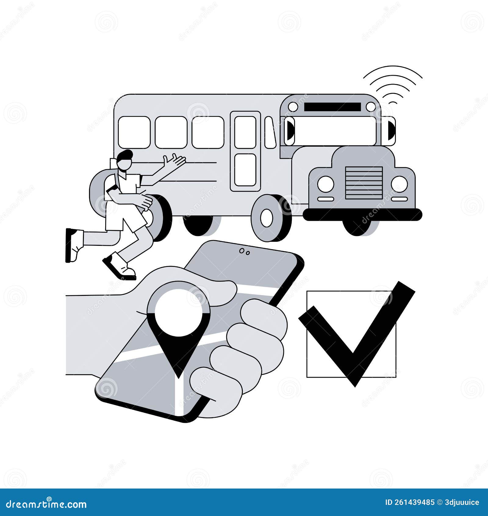 School Bus Tracking System Abstract Concept Vector Illustration. Stock ...
