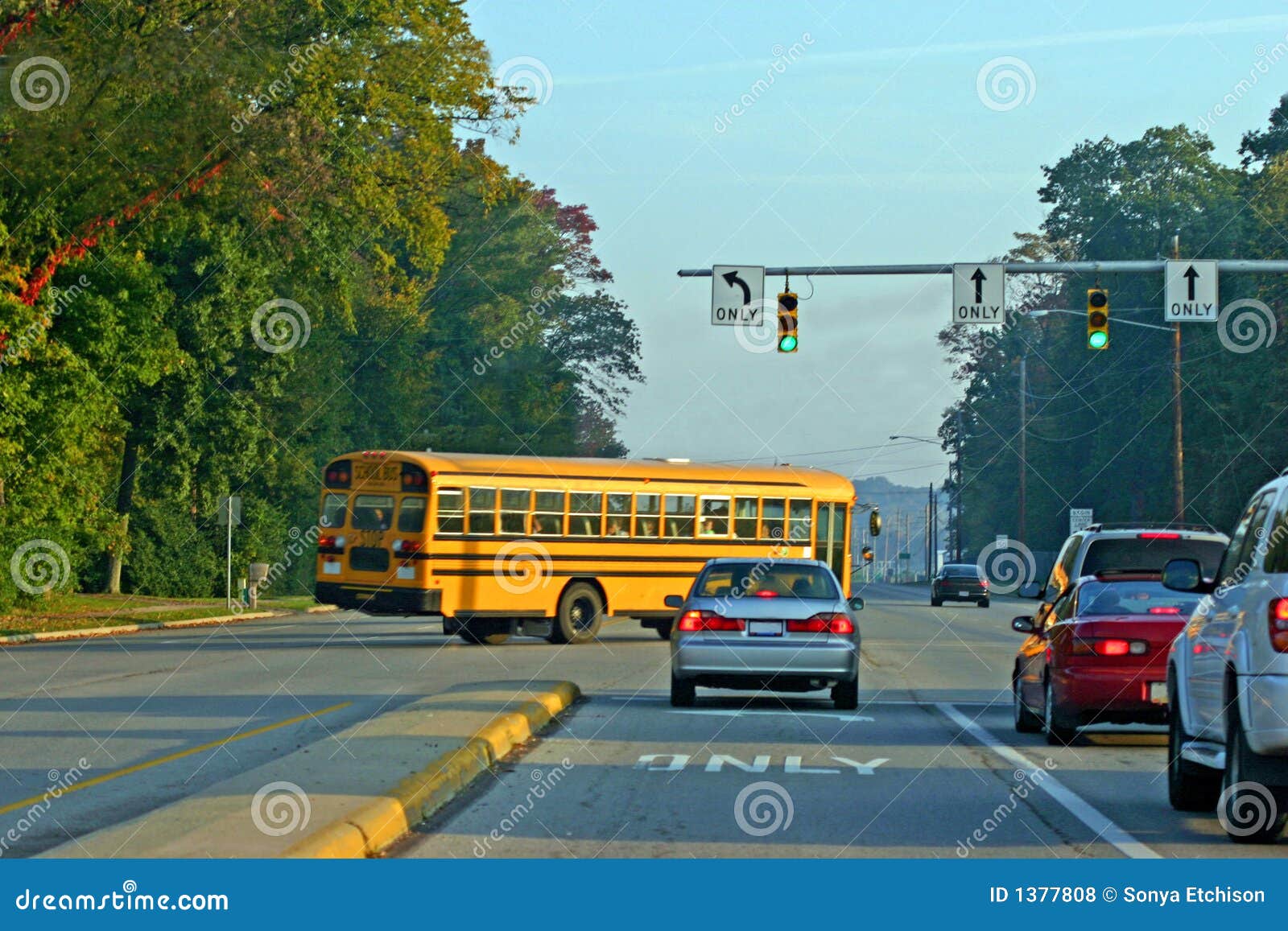 School Bus Turning Corner Royalty-Free Stock Image | CartoonDealer.com ...