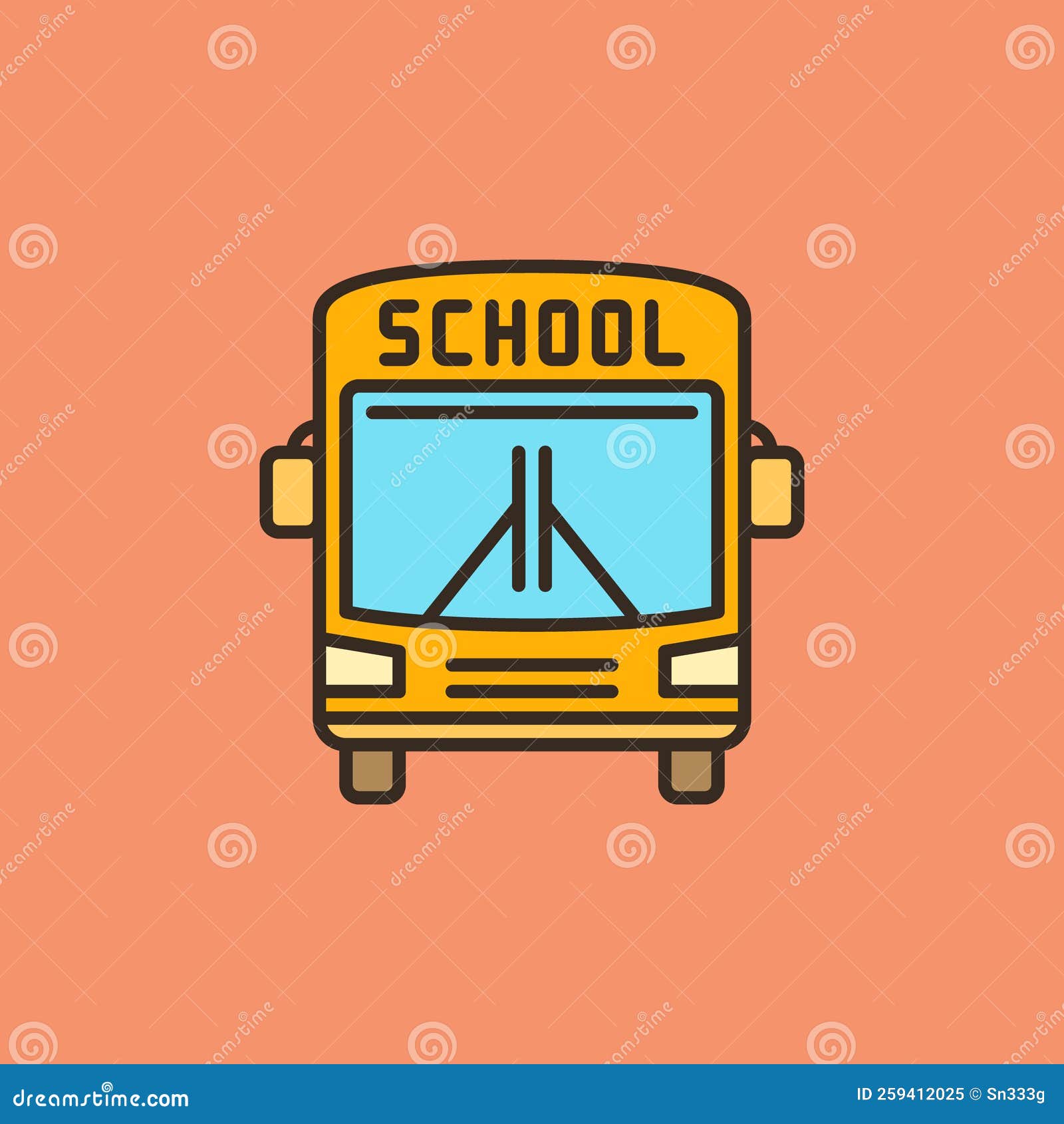 School Bus Vector Colored Icon - Yellow Schoolbus Creative Sign Stock ...