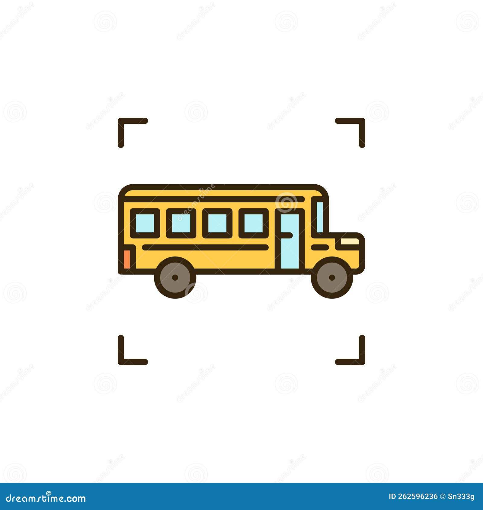 School Bus Vector Concept Colored Icon - Yellow Schoolbus Sign Stock ...